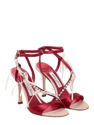 JIMMY CHOO Lula 100 Sandals - Macaron/ruby Red