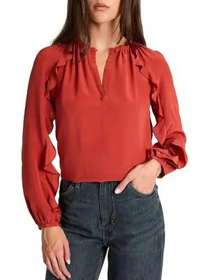 Santorelli Skyla Long-sleeve Blouse - Rust