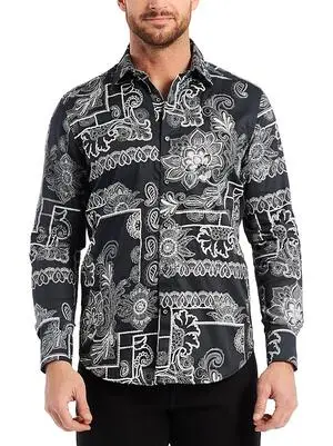 Robert Graham Arden Long Sleeve Woven Shirt - Black