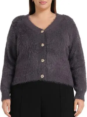 ESTELLE Chantelle Eyelash Texture Cardigan - Slate