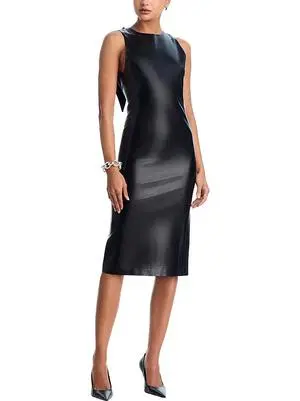 Alice + Olivia Wynell Faux Leather Dress - Black