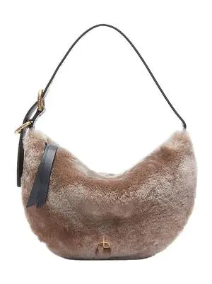 Rag & Bone Mercer Small Shearling Hobo Bag - Mink