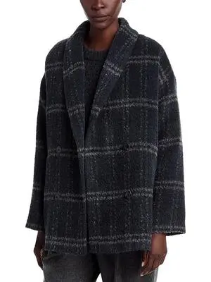 Eileen Fisher Shawl Collar Short Coat - Charcoal