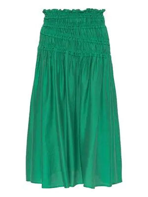 Tory Burch Ruched Skirt - Green
