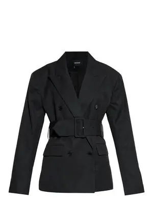 Remain Birger Christensen Double-breasted Blazer With Belt - Black