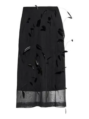 JIL SANDER Feather Pencil Skirt - Black