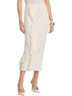 Derek Lam 10 Crosby Hestia Fringed Sweater Skirt - Snow White