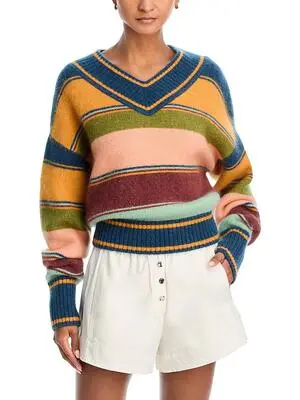 ALEMAIS Dusk V Neck Sweater - Stripe