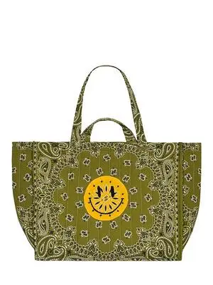 CALL IT BY YOUR NAME Maxi Cabas Quilted Bandana Tote - Bronze