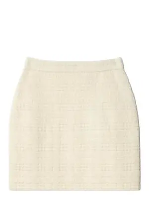 Burberry Wool Blend Mini Skirt - Ecru White
