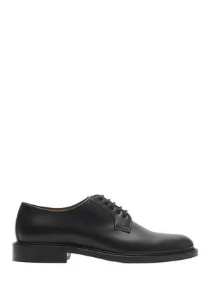 Burberry Leather Manor Derby Shoes - Black