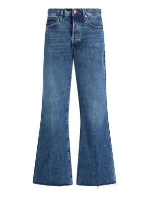 FRAME The Lax Mid-rise Flared Jeans - Mid Denim