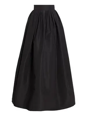 Carolina Herrera Pleated Silk-faille Maxi Skirt - Black
