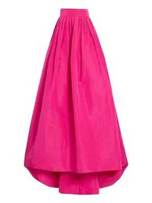 Carolina Herrera Pleated Silk-faille Maxi Skirt - Fuchsia