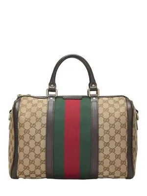Gucci Original Gg Vintage Web Boston - Brown