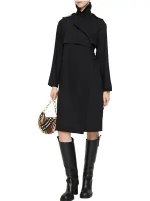 Burberry Wool Twill Trench Dress - Black