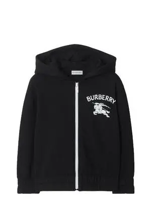 Burberry Loop-back Cotton Zip Hoodie - Black