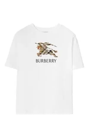 Burberry Ekd Check Cotton T-shirt - White