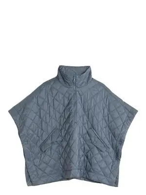 Echo Quilted Poncho - Denim Blue