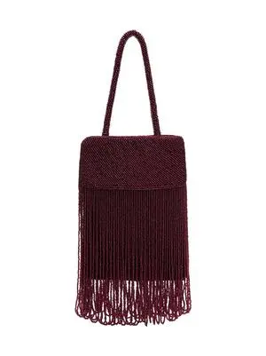 REFORMATION Mini Valentina Beaded Bag - Burgundy Beaded