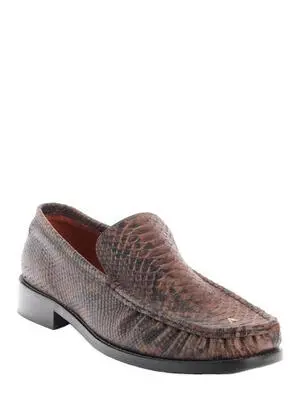 Acne Studios Python-embossed Leather Loafer - Brown