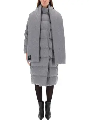 BOSS Reversible Coat With Scarf - Grey