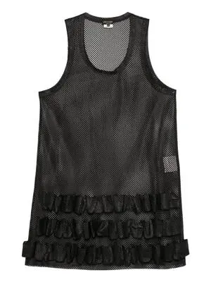 Comme Des Garçons Ruffled Mesh Tank Top - Black
