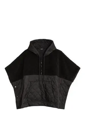 Echo Quilted Hooded Poncho - Black