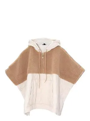 Echo Quilted Hooded Poncho - Cream