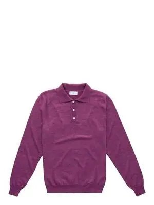 WOLF VS. GOAT (WVG) Wool Knitted Long Sleeve Polo - Purple