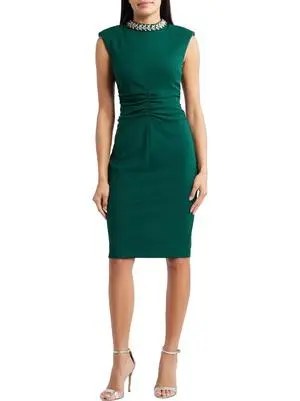 Eliza J Ruched Bodycon Dress - Hunter