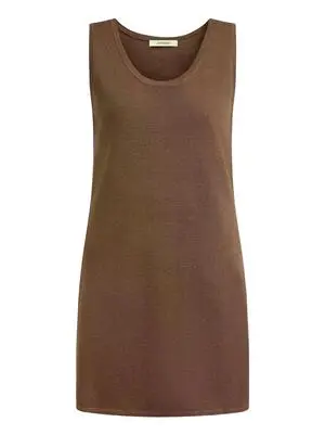 12 STOREEZ Sleeveless Mini Dress - Brown