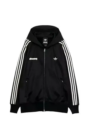 Adidas Zip Up Striped Hoodie - Black