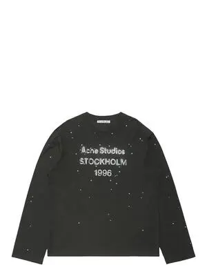 Acne Studios Logo Long-sleeve Crewneck T-shirt - Black