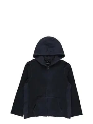 LES TIEN Heavyweight Raw Zip Hoodie - Black