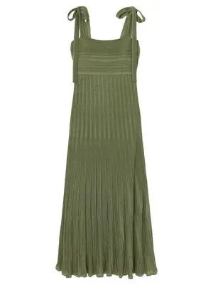 Zimmermann Wanderlust Metallic Ribbed-knit Maxi Dress - Green