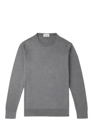 John Smedley Hatfield Sea Island Cotton Sweater - Gray