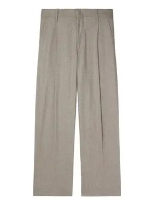 Nn07 Kay Straight-Leg Pleated Woven Trousers Neutrals