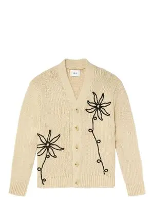 Nn07 Mika Flower 6620 Embroidered Recycled Knitted Cardigan - Neutrals