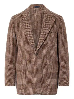 DRAKE'S Mk. Vii Games Unstructured Prince Of Wales Checked Virgin Wool Blazer - Brown