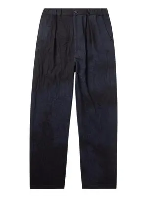 Blue Blue Japan Straight-leg Wool-blend Trousers - Blue