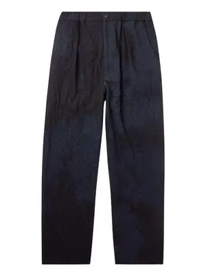 Blue Blue Japan Straight-Leg Wool-Blend Trousers Navy