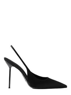 Paris Texas Lidia Satin Slingback Pumps - Black