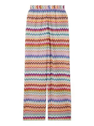 Missoni Mare Striped Metallic Crochet-knit Wide-leg Pants - Multi