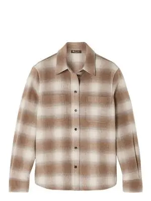 Loro Piana Checked Wool And Cashmere-blend Flannel Shirt - Brown
