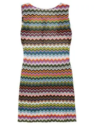 Missoni Mare Open-back Striped Metallic Crochet-knit Mini Dress - Multi