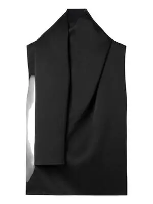 Khaite Loe Draped Satin-crepe Blouse - Black