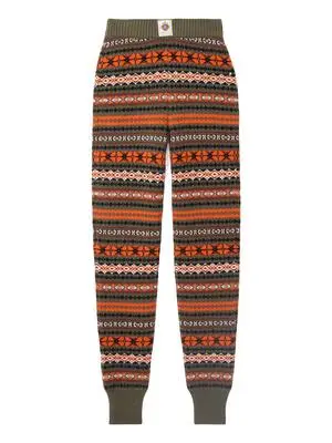 Bally Jacquard-knit Wool Leggings - Orange