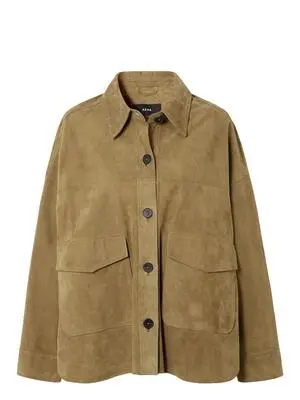 ARMA Kaylee Oversized Paneled Suede Jacket - Neutrals