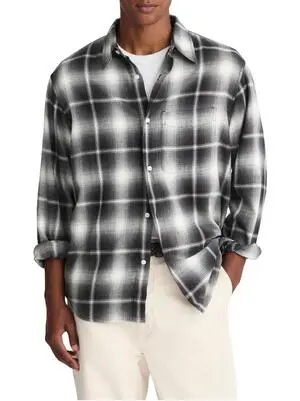 Madewell Plaid Flannel Button-up Shirt - Fade Plaid Almost Black